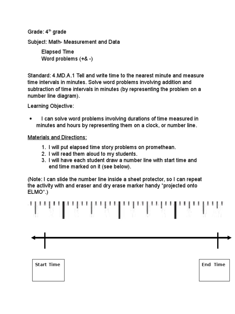 4th Grade Math: Elapsed Time Problems | PDF | Time | Cognitive Science