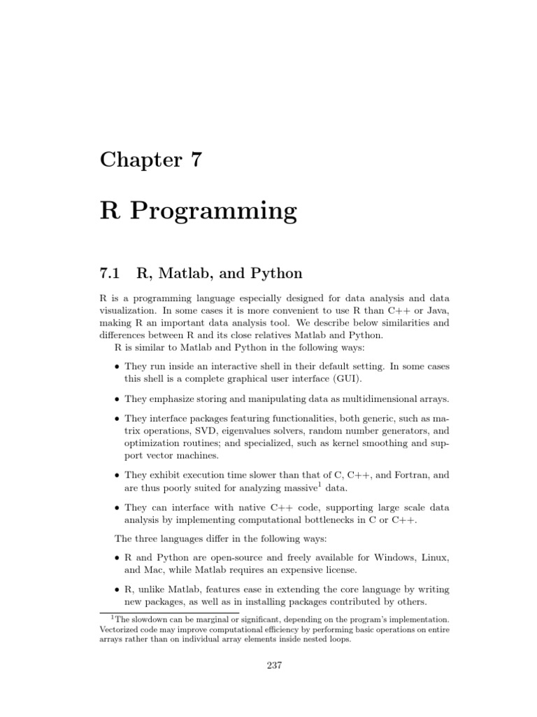 R Programming 71 R Matlab And Python Pdf R Programming Language Parameter Computer