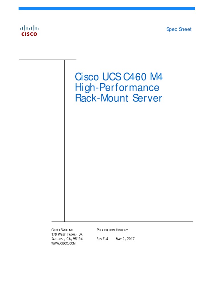 Cisco UCS C460 M4 High-Performance Rack-Mount Server: Spec Sheet | PDF ...