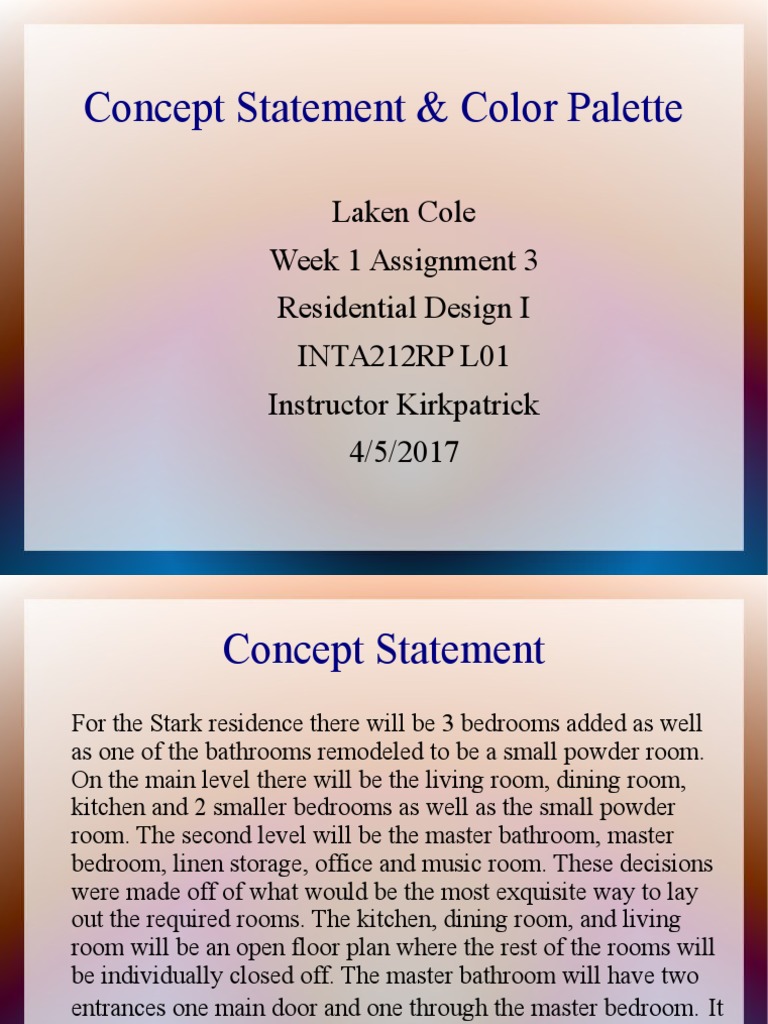 Stark Residence Design Concept Statement | PDF