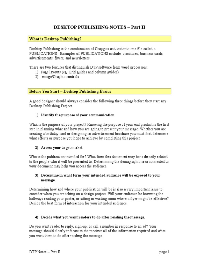Desktop Publishing Notes - Part Ii | PDF | Typography | Communication ...
