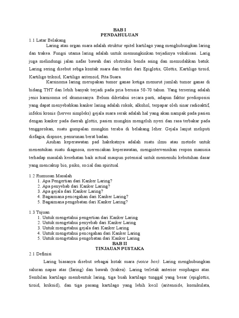 MAKALAH Kanker Laring | PDF
