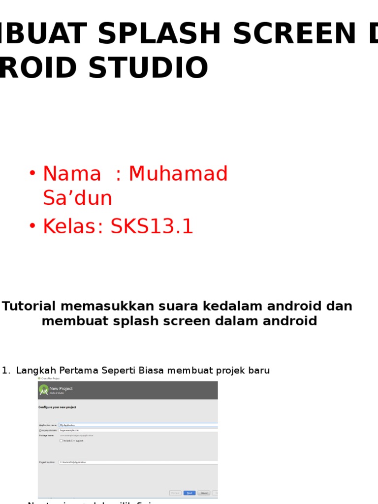 Membuat Splash Screen Di Android Studio | PDF