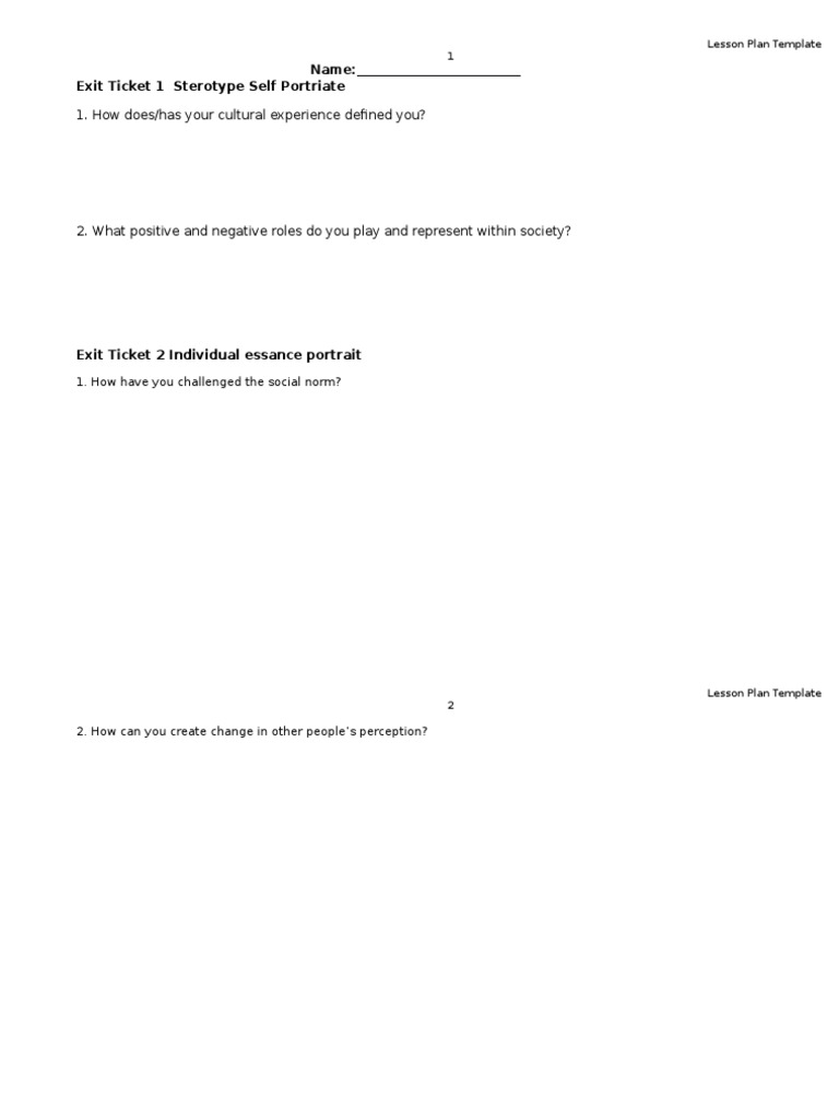 Cultural Identity Lesson Plan | PDF | Career & Growth