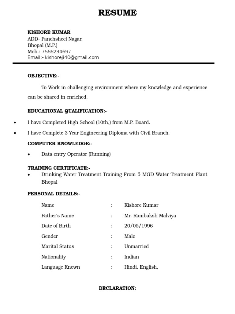 Kishore Resume | PDF