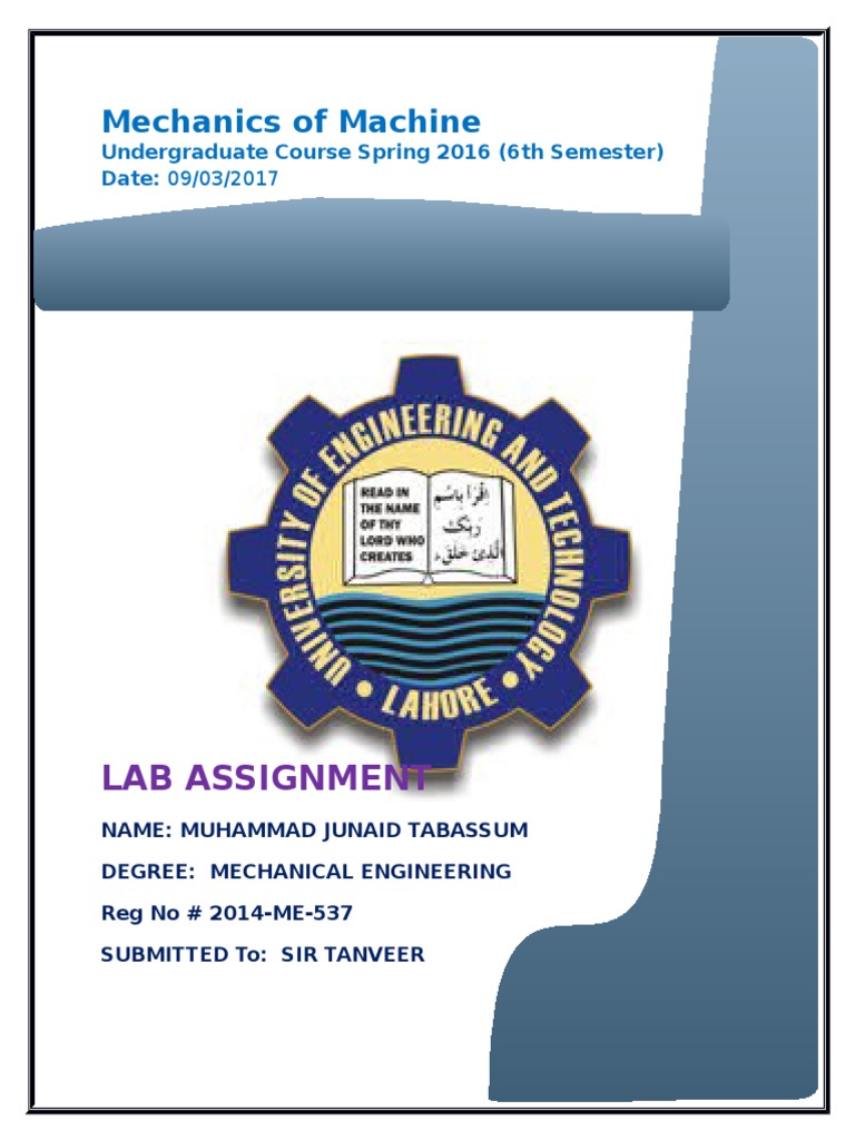 Mechanics of Machine: Lab Assignment | PDF