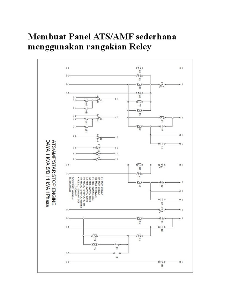 Membuat Panel ATS AMF Sederhana Menggunakan Rangakian Reley | PDF ...