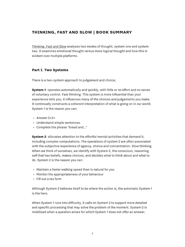 Thinking Fast and Slow PDF | PDF | Thought | Risk