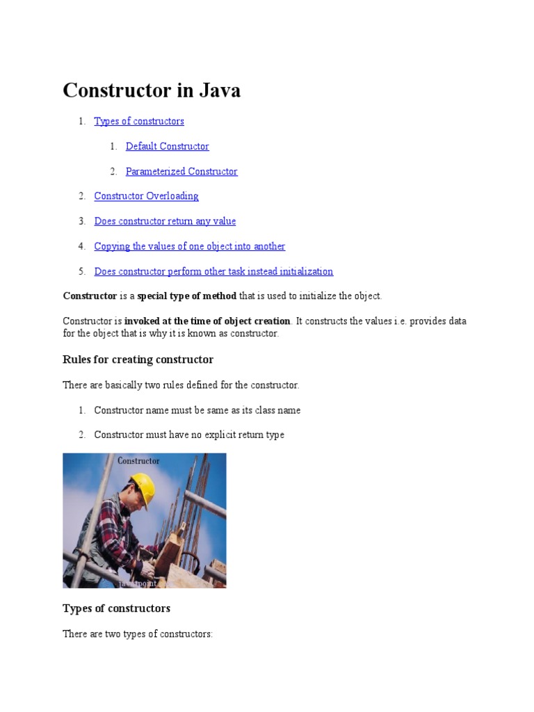 Constructor in Java | PDF | Constructor (Object Oriented Programming ...