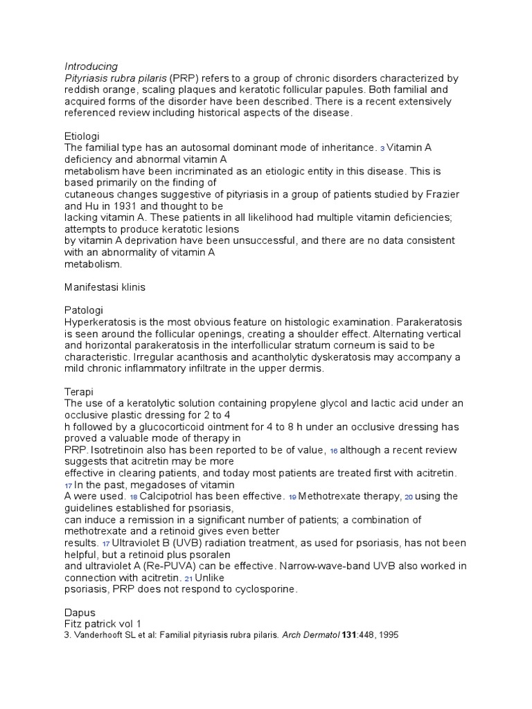 Introducing Pityriasis Rubra Pilaris (PRP) Refers To A Group of Chronic ...