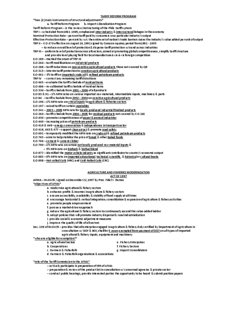 CUSTOMS Primer Summary | PDF | Dumping (Pricing Policy) | World Trade ...