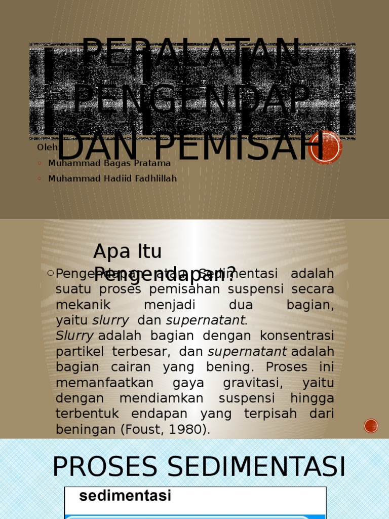 Peralatan Pengendap Dan Pemisah | PDF