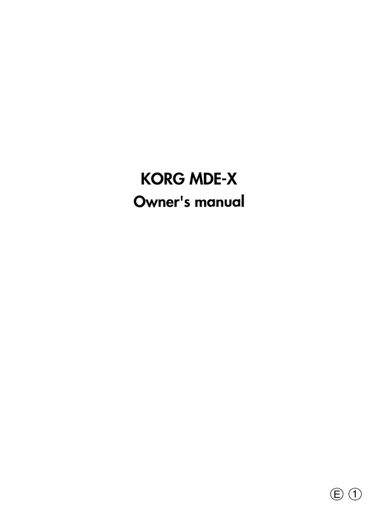Korg Mde-X: Owner's Manual | PDF | Equalization (Audio) | Bandwidth ...