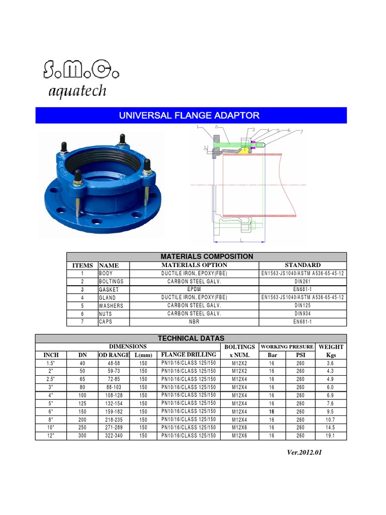 SMC Universal Flange Adaptor | PDF