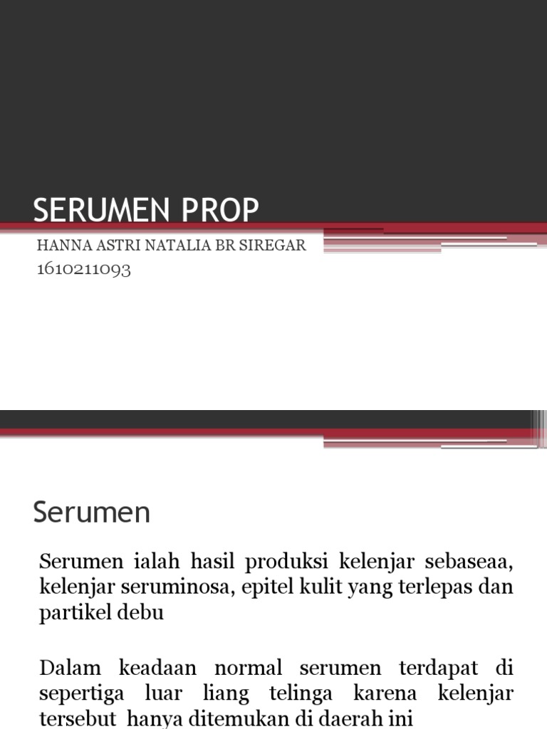 Serumen Prop | PDF | Kesehatan Holistik | Sains & Matematika