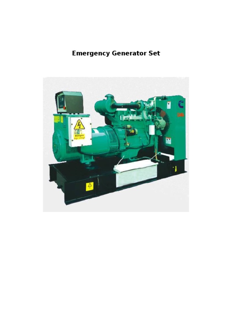 10 Emergency Generator Set | PDF