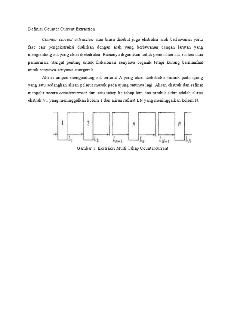 Definisi Counter Current Extraction | PDF | Sains & Matematika