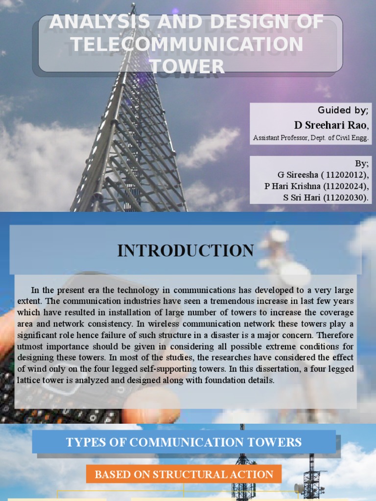 Telecommunication Tower Design Analysis | PDF | Column | Structural Load
