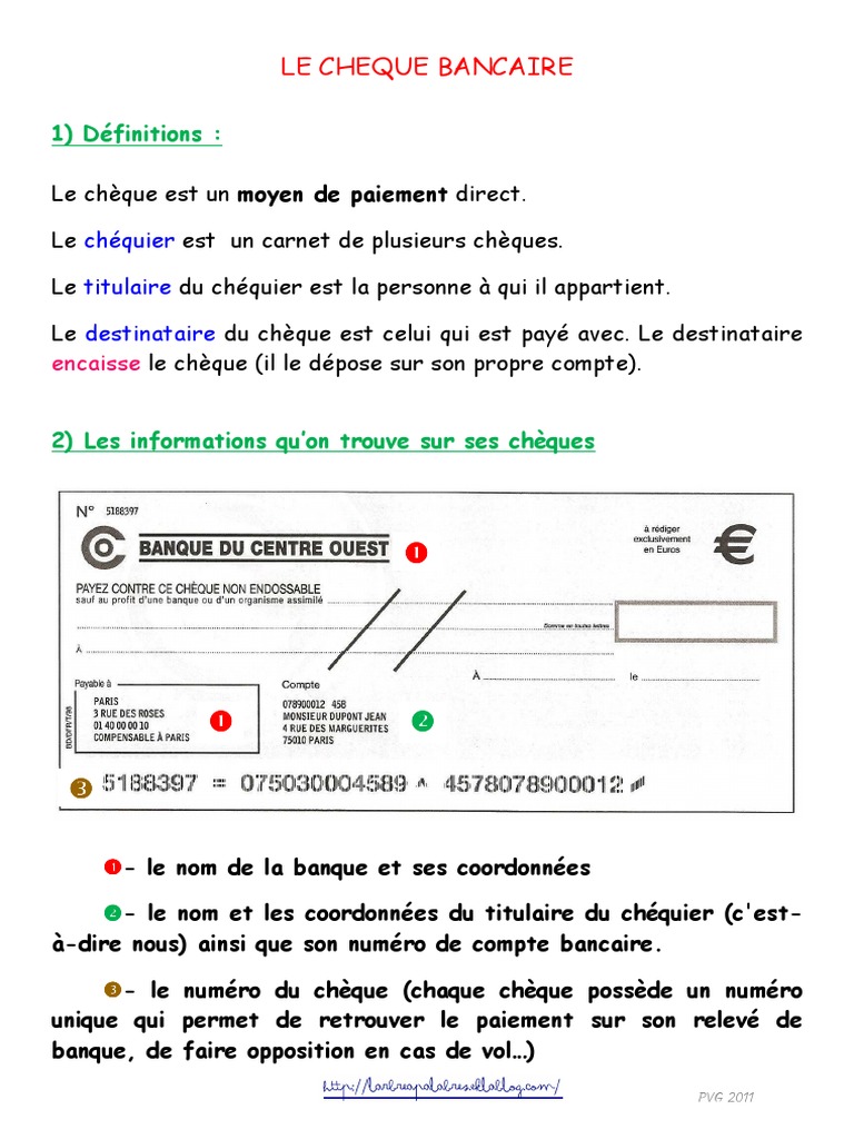 Le Cheque Bancaire | PDF