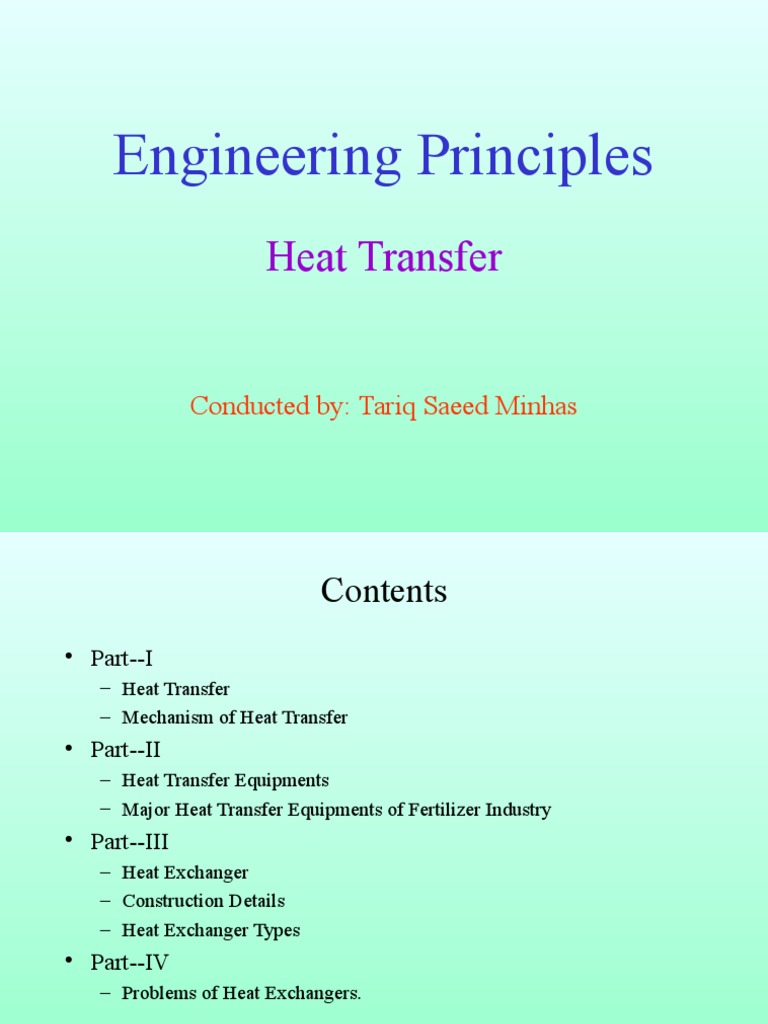 Engineering Principles: Heat Transfer | PDF | Heat Transfer | Boiler