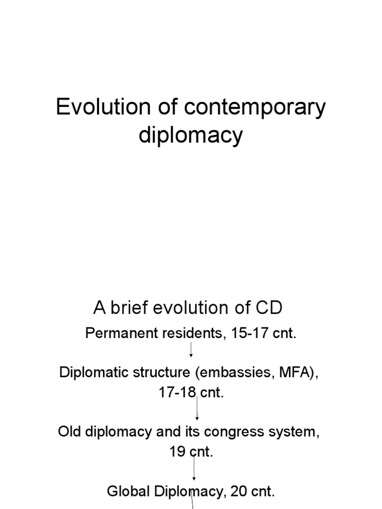 Evolution of Contemporary Diplomacy | PDF | Diplomacy | Diplomatic Rank