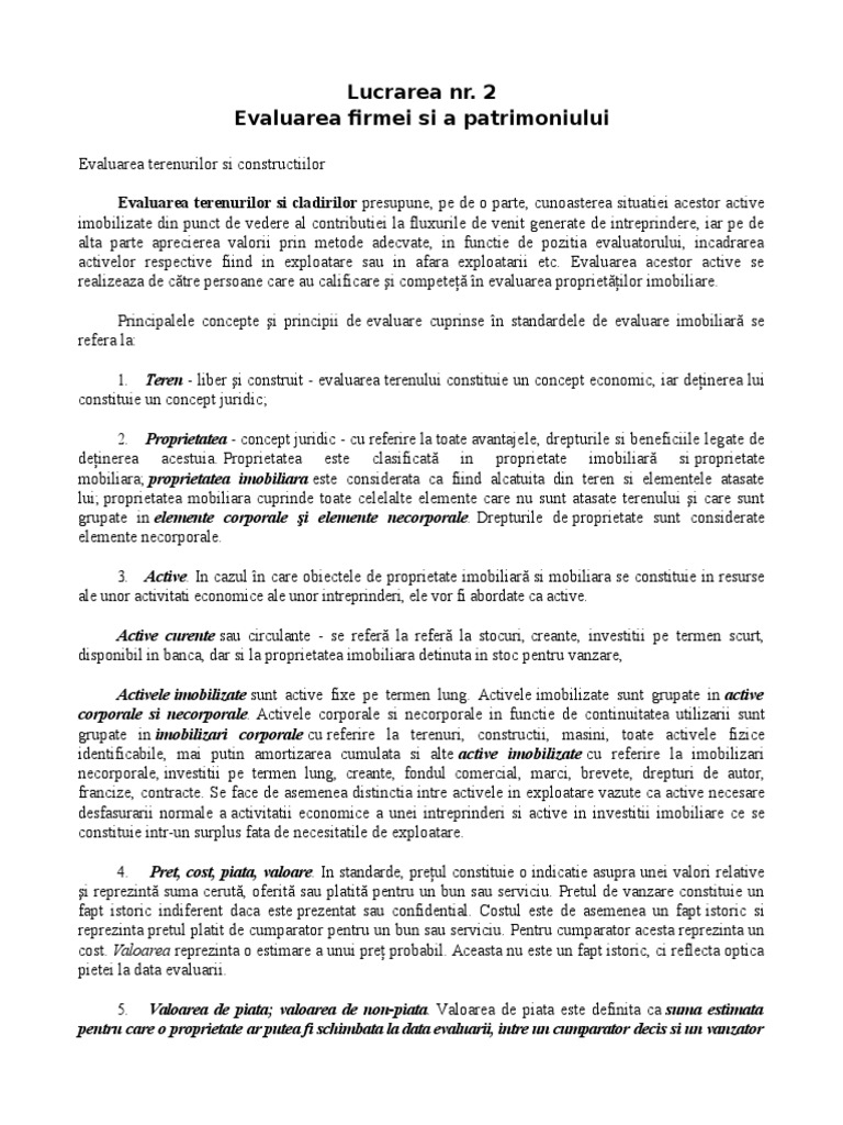 Evaluarea Firmei | PDF