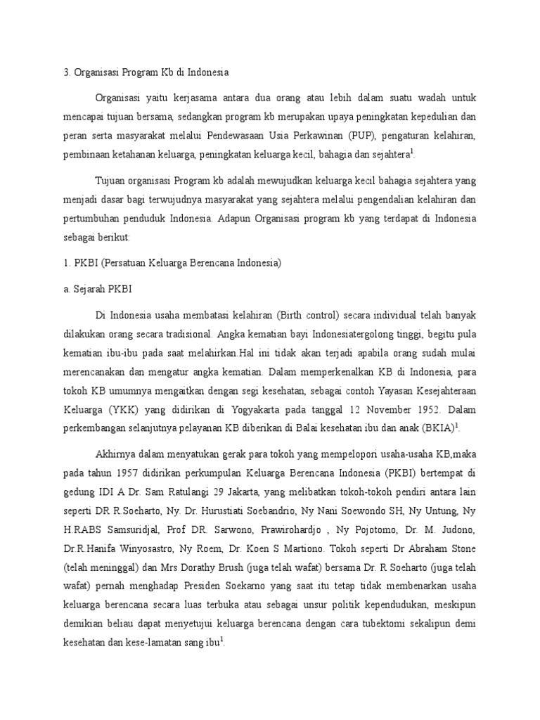 Organisasi KB Di Indonesia | PDF