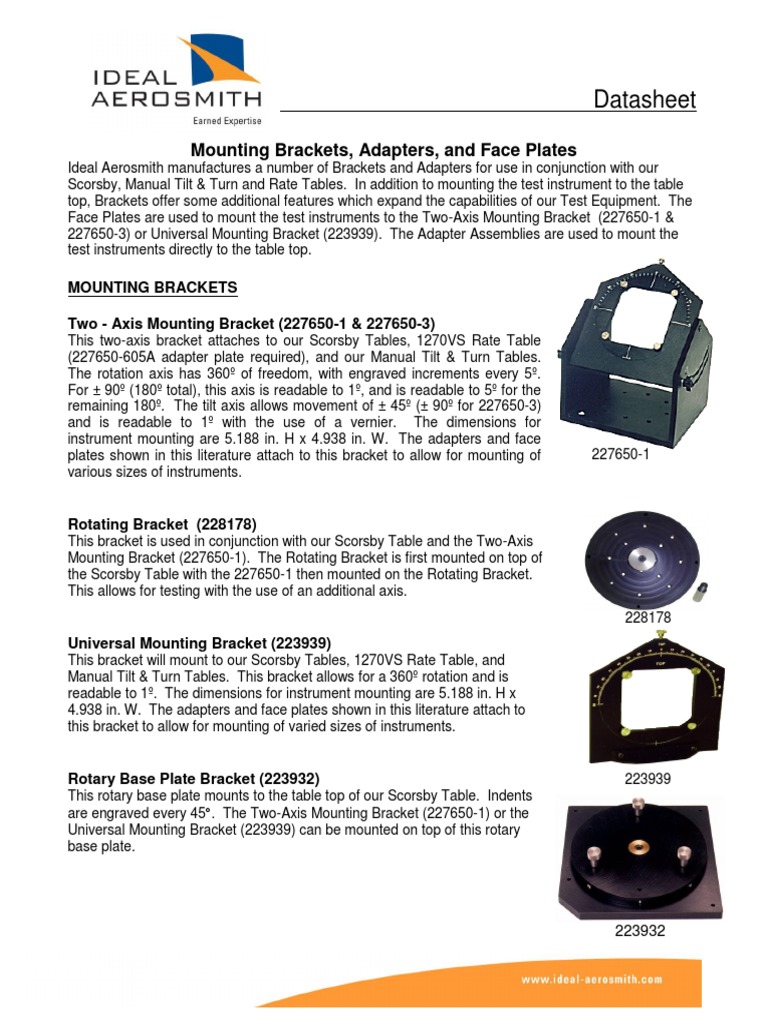 Ideal Aerosmith Mounting Solutions | PDF | Equipment | Manufactured Goods