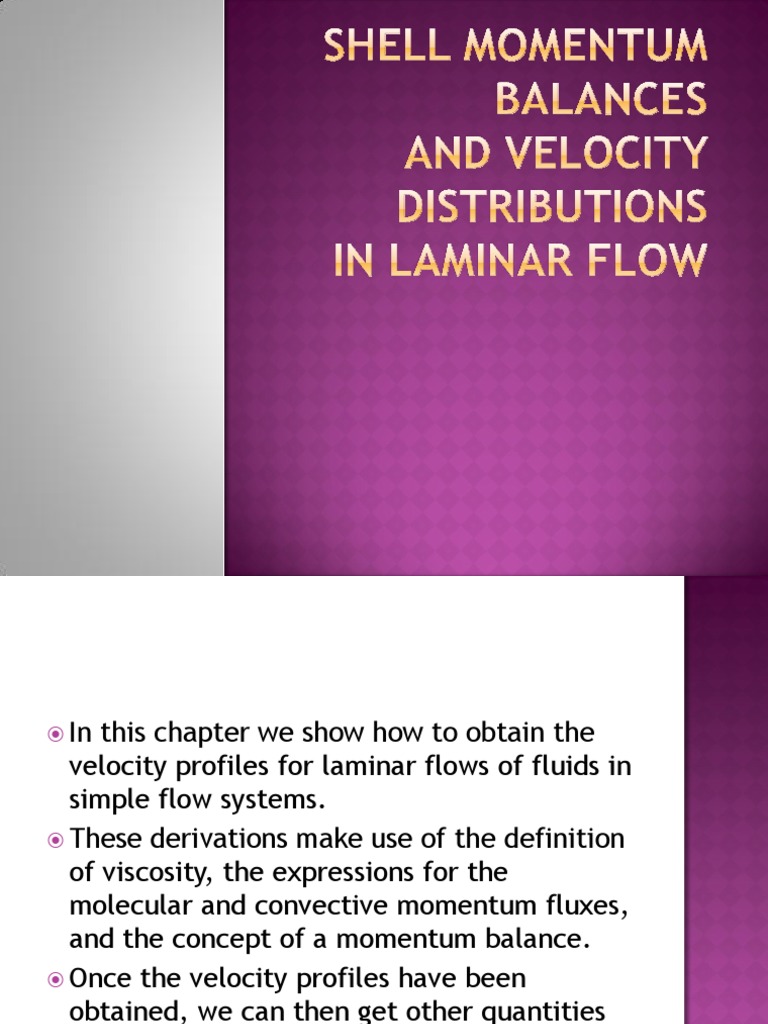 Shell Momentum Balances | PDF | Fluid Dynamics | Viscosity