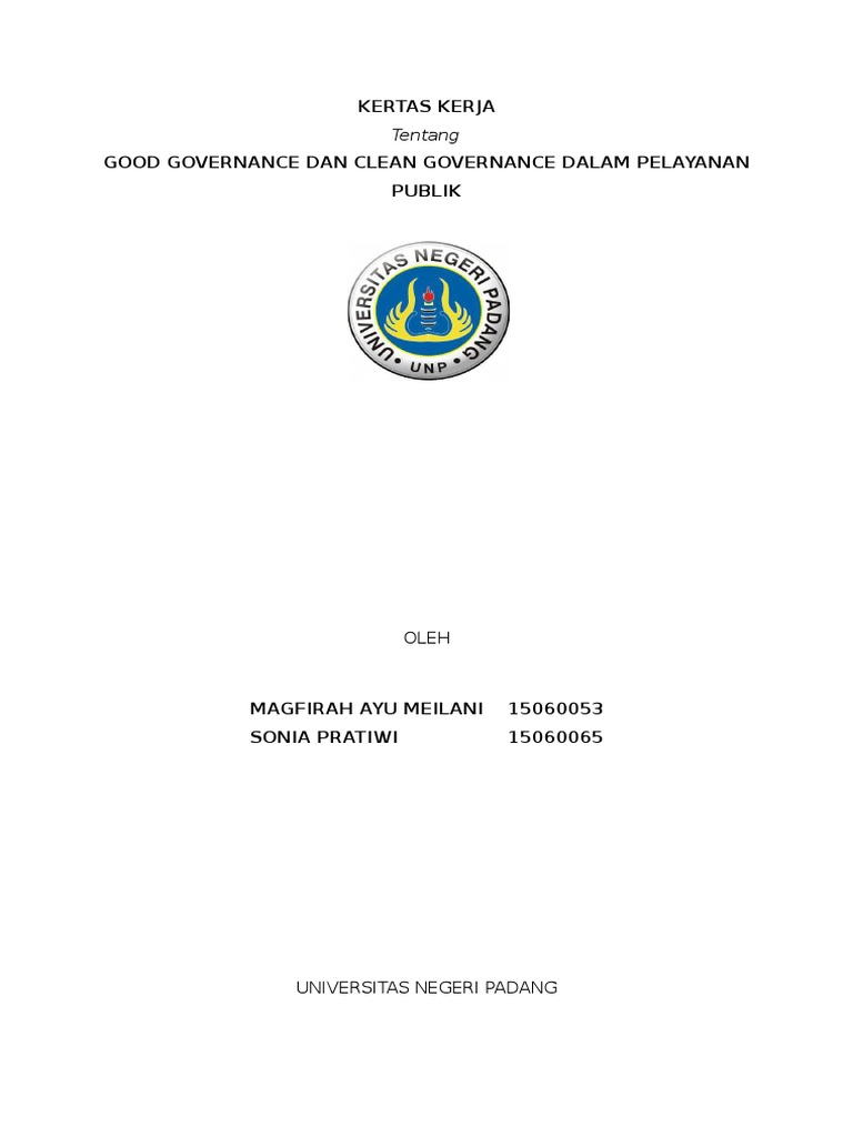 Good and Clean Governance dalam Publik | PDF