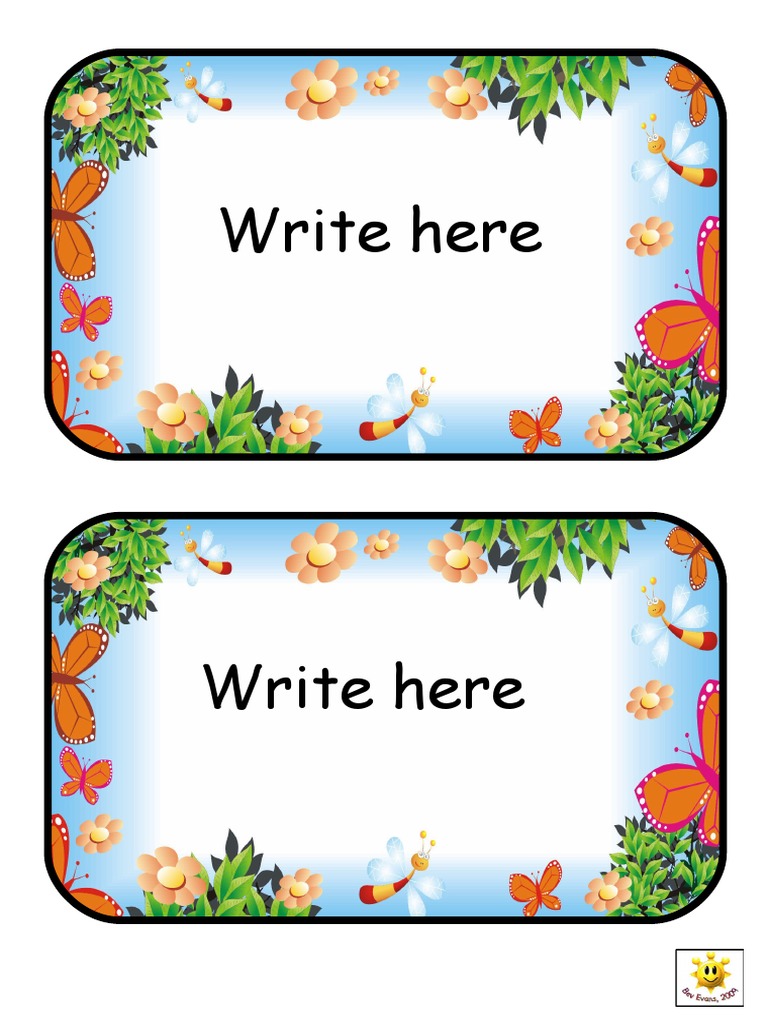 Editable Spring Butterfly Labels | PDF