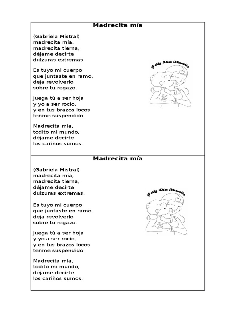 Poesia para El Día de La Madre - Madrecita Mía | PDF | Naturaleza