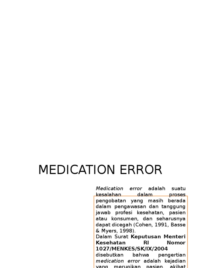 Jenis Medication Error | PDF