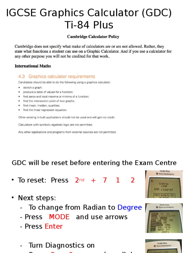 GDC Instructions | PDF | Teaching Mathematics | Mathematical Analysis
