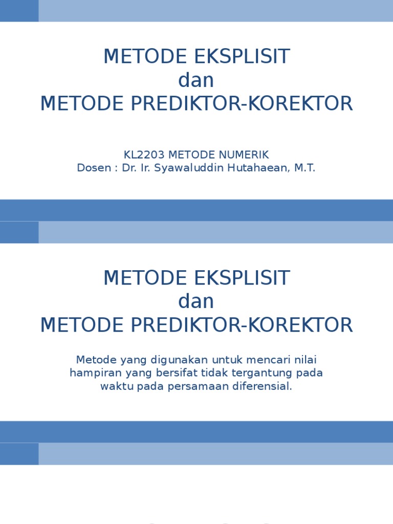 Explicit and Predictor-Corrector Method | PDF