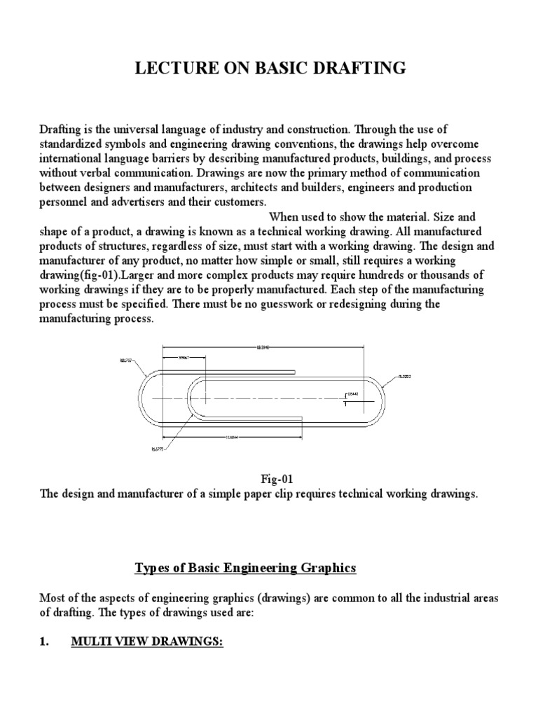 Lecture On Basic Drafting: Types of Basic Engineering Graphics | PDF