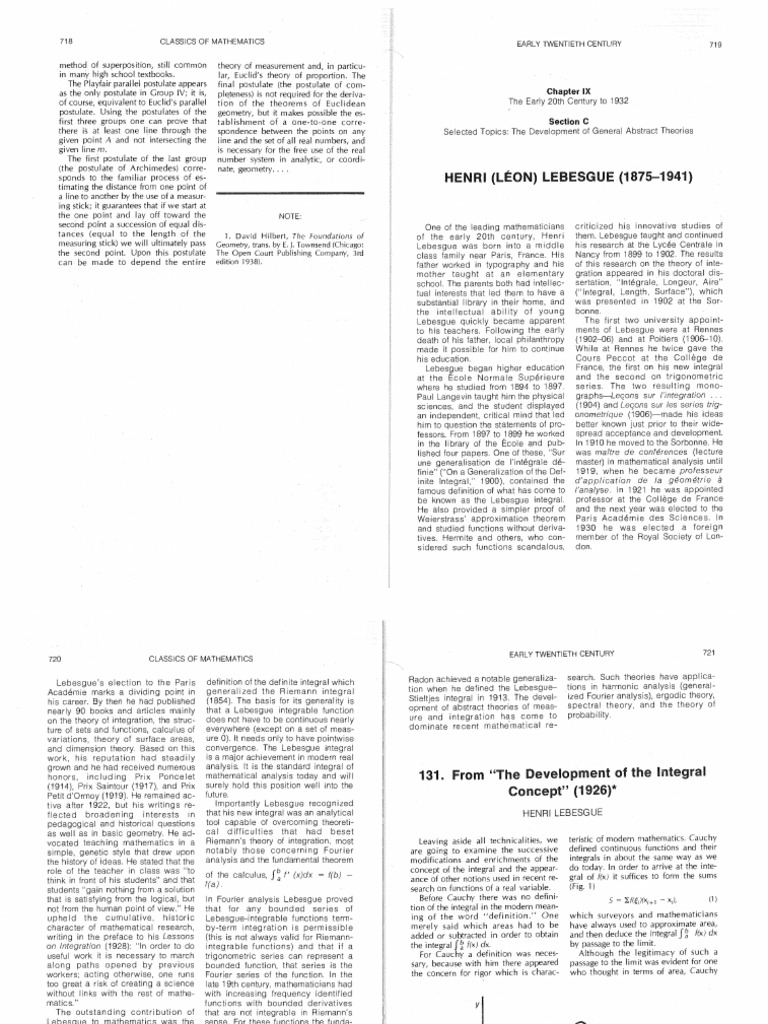 HENRI (LEON) LEBESGUE (1875-1941) : The Playfair Parallel Postulate ...
