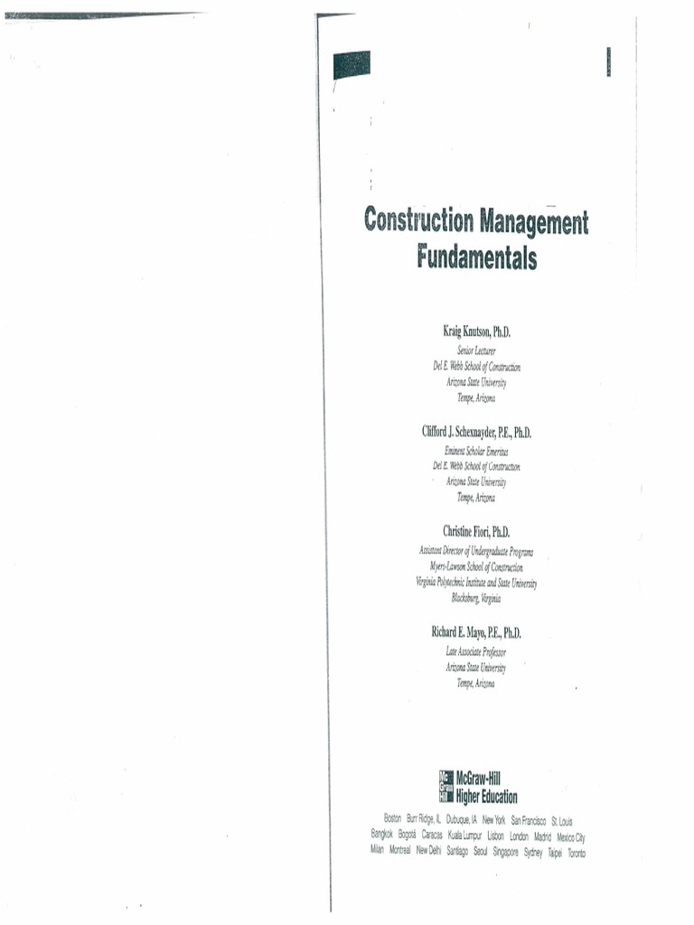 Construction Management Fundamentals PDF | PDF