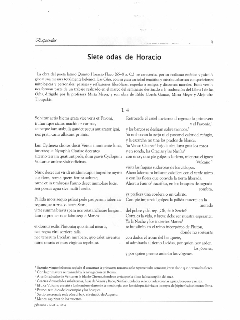 Siete Odas de Horacio | PDF