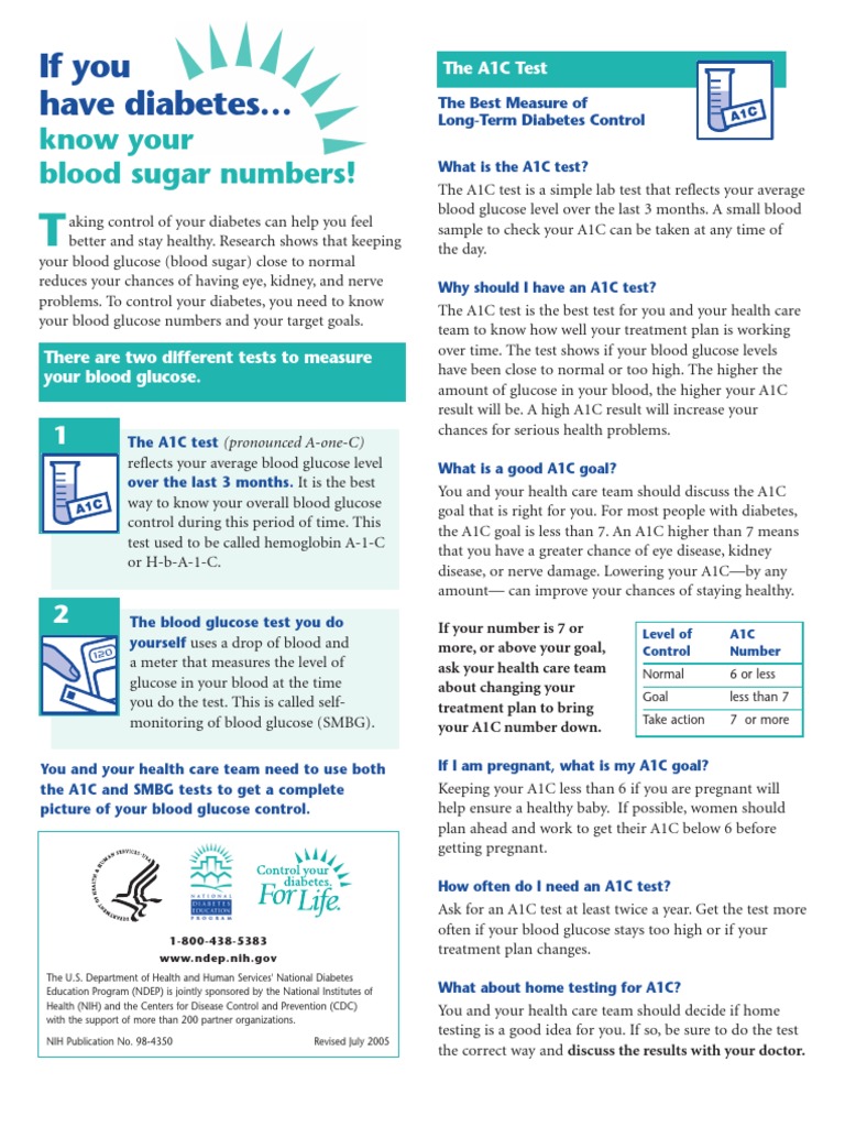 Know Your Blood Sugar Numbers.pdf | Glycated Hemoglobin | Blood Sugar