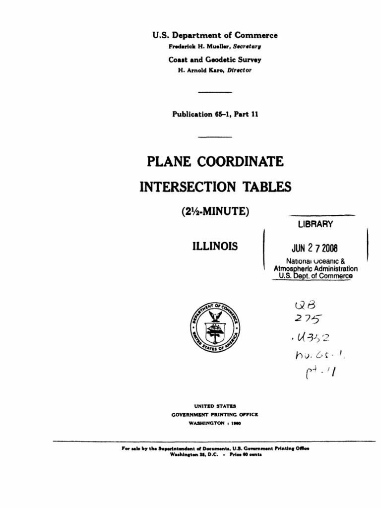 Illinois State Plane Coordinate Tables | Download Free PDF ...