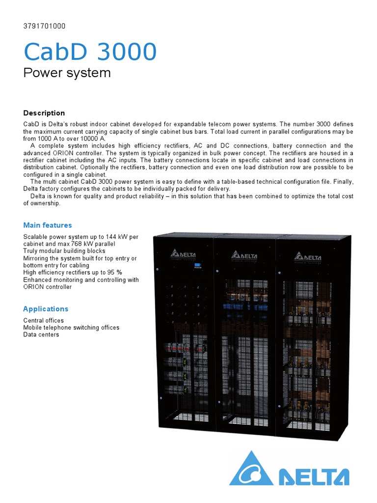 CabD 3000 Telecom Power System | PDF