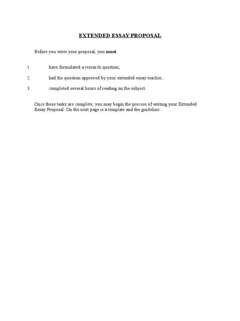 Template and Guidelines For EE Proposal (In Biology or Perhaps EE) | PDF