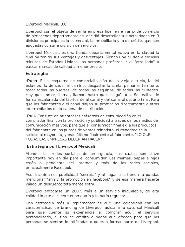 Liverpool Mexicali | PDF | Publicidad | Al por menor