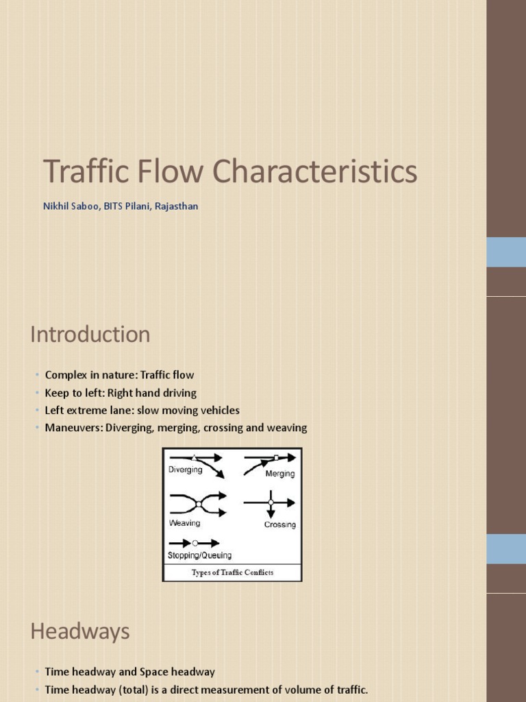 Traffic Flow Characteristics | PDF | Traffic | Lane