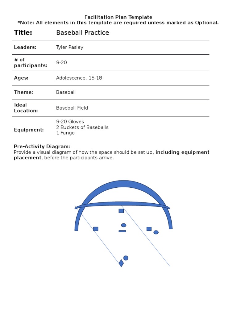 Facilitation Plan Template-1 | PDF | Baseball Field | Team Sports