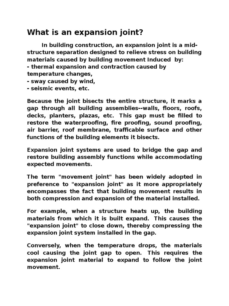 Understanding Expansion Joints: Their Purpose, Types, Placement, and ...