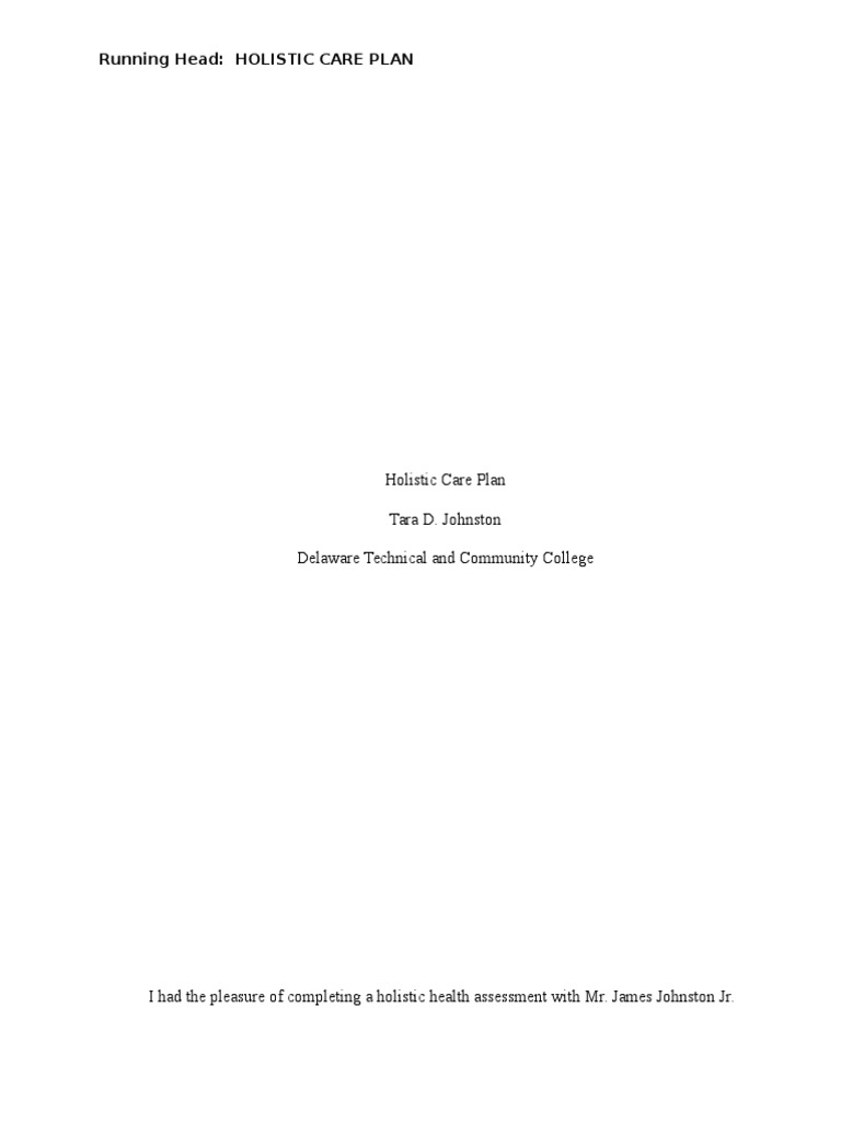 Holistic Care Plan for Mr. Johnston | PDF | Physical Exercise | Back Pain