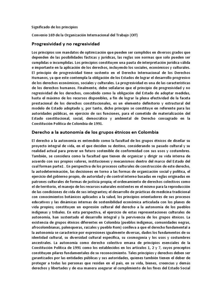Significado de Los Principios Oit | PDF | Autodeterminación | Gente ...