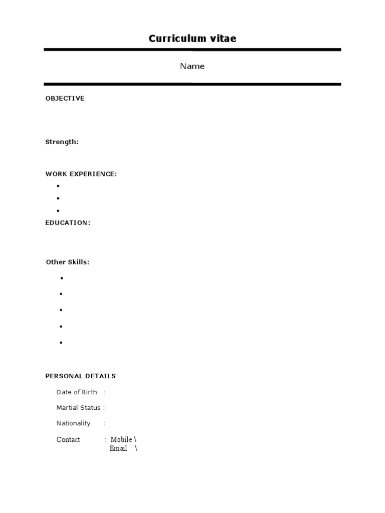 A Concise Curriculum Vitae Highlighting Strengths, Experience ...